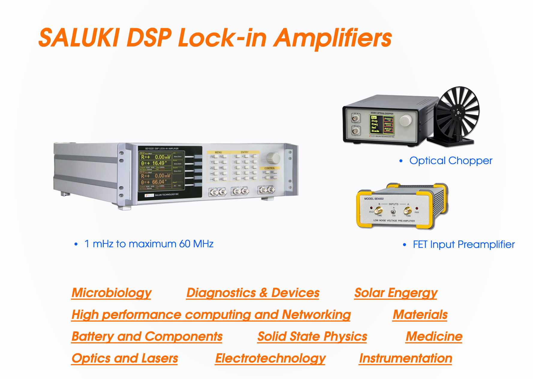 Application Fields of Digital Lock-in Amplifiers - SALUKI